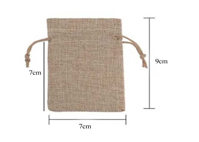 Jute Bags Natural Drawstring Bags x 10 (9cm x 7 cm ) – beautyquip